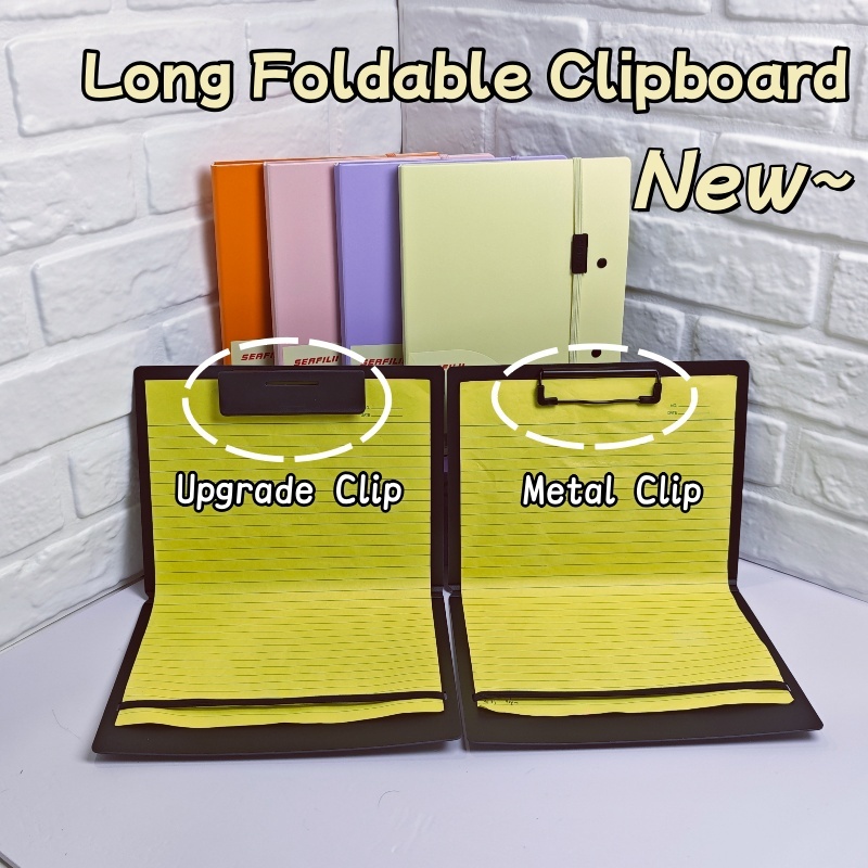 Long Size Clipboard Foldable File Folder with Strap Document Paper ...