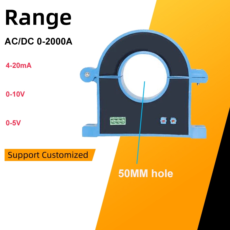 Split Core Current Transmitter 100A/300A/500A Hall Current Sensor 50mm ...