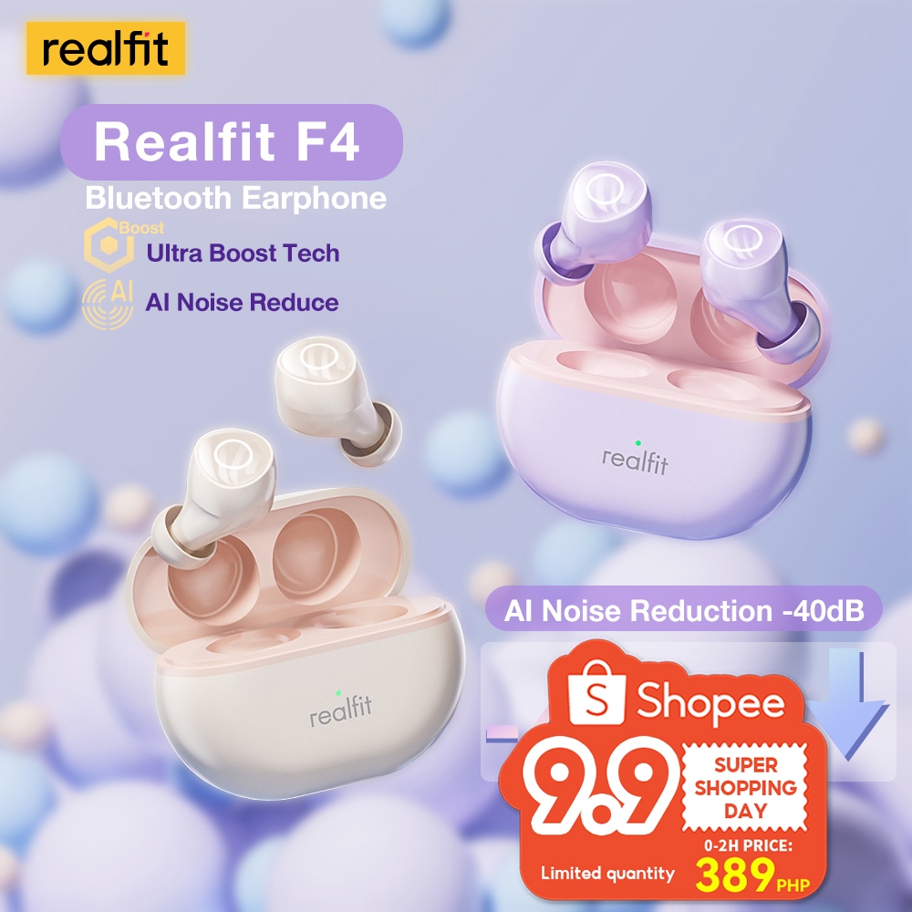 Realfit F4 AI Active Noise Cancelling Bluetooth Earphone Colorful Cute ...