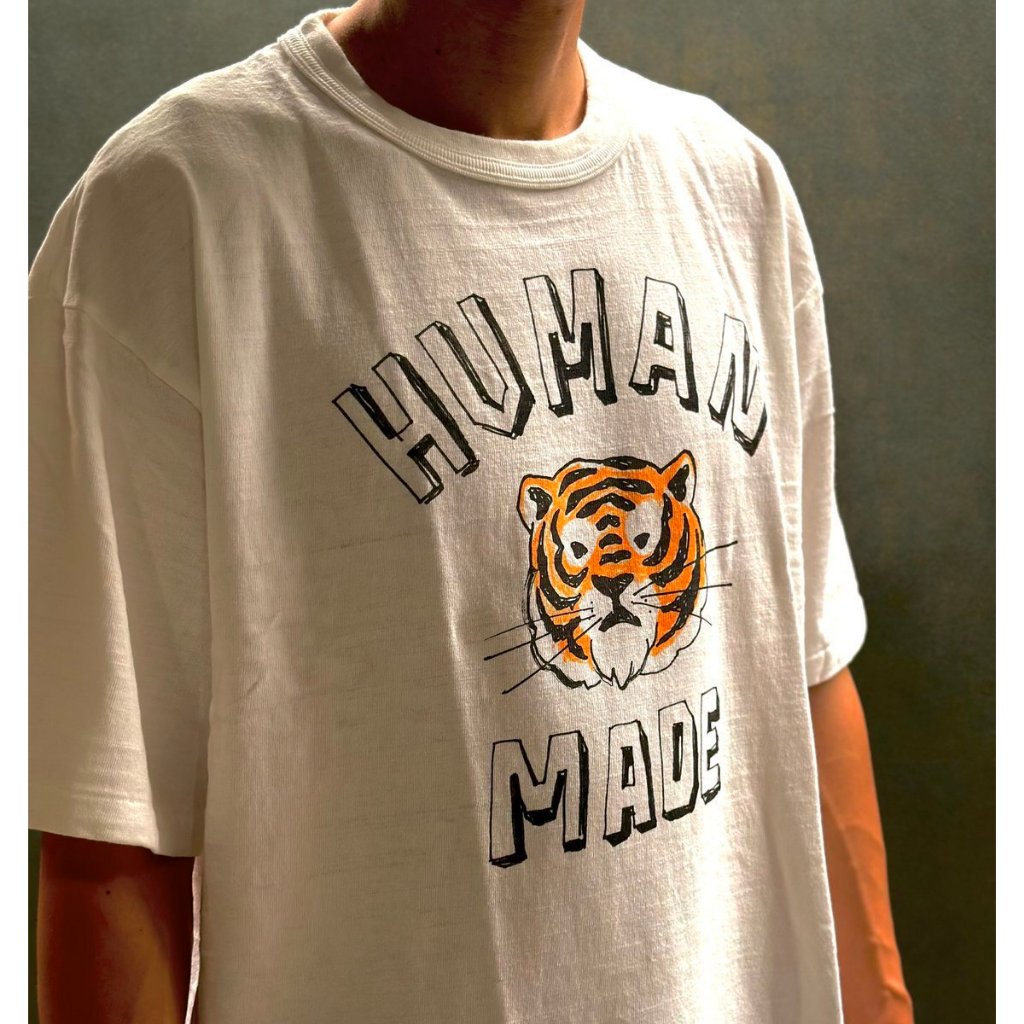HUMAN MADE TIGER GRAPHIC TSHIRT tiger head pattern English logo ...