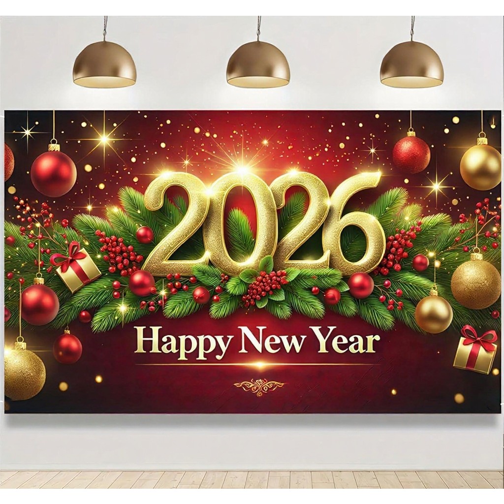 5x3ft Happy New Year 2026 Photography Backdrop Happy New Year's Eve ...