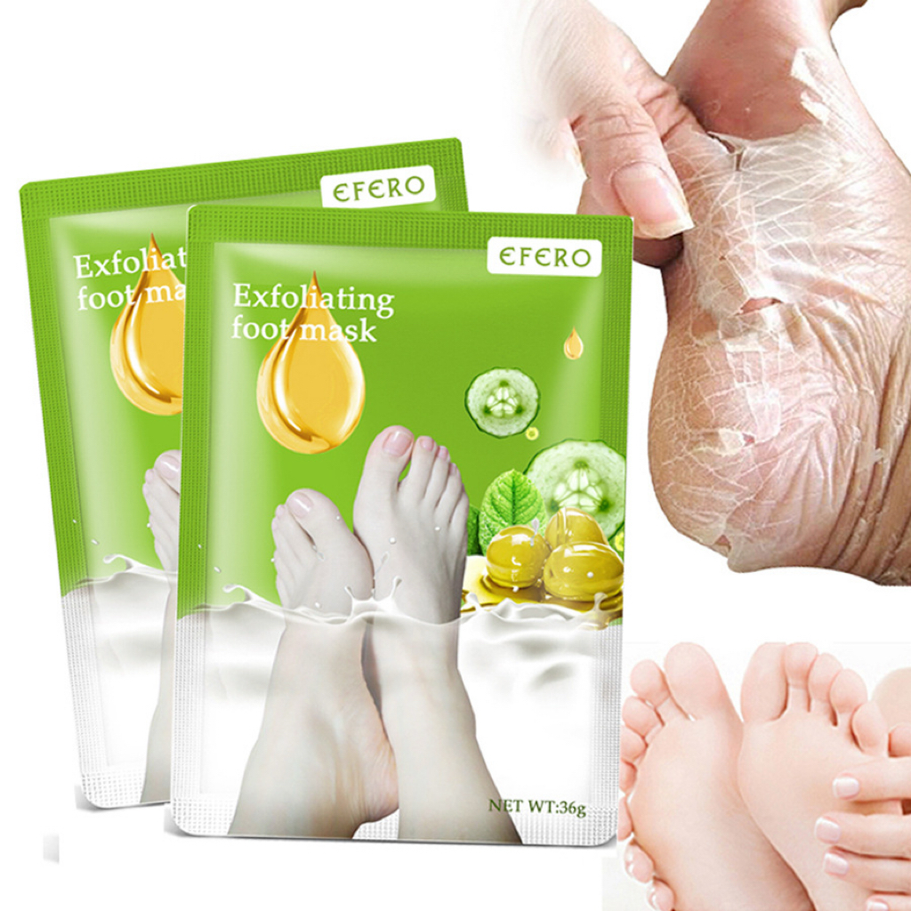 Efero Foot Mask Exfoliating Moisturizing Foot Mask Olive/Milk/Lavender ...