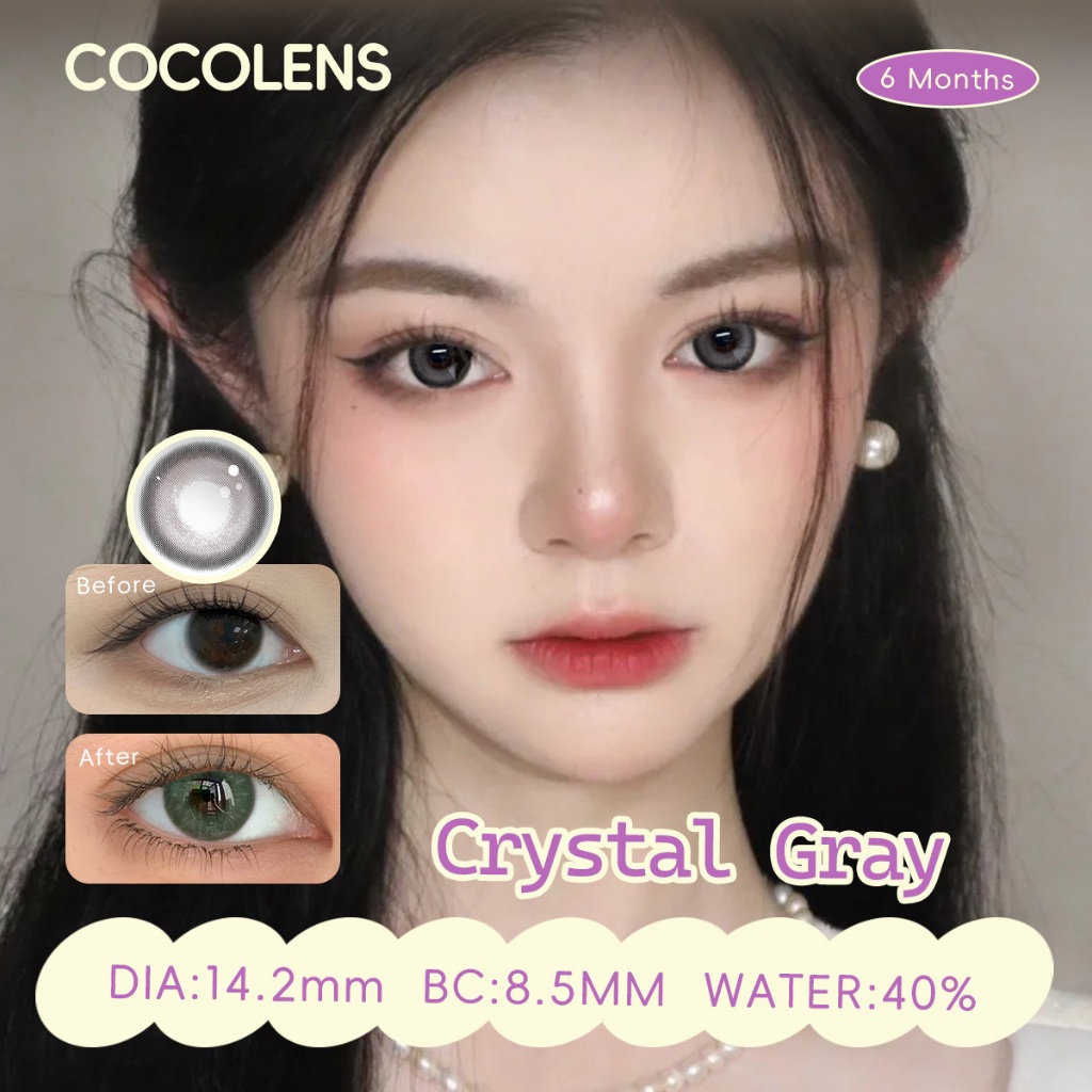 【Gray Series】1 Pair/2pcs cocolens natural contact lens 14.2-14.5mm ...