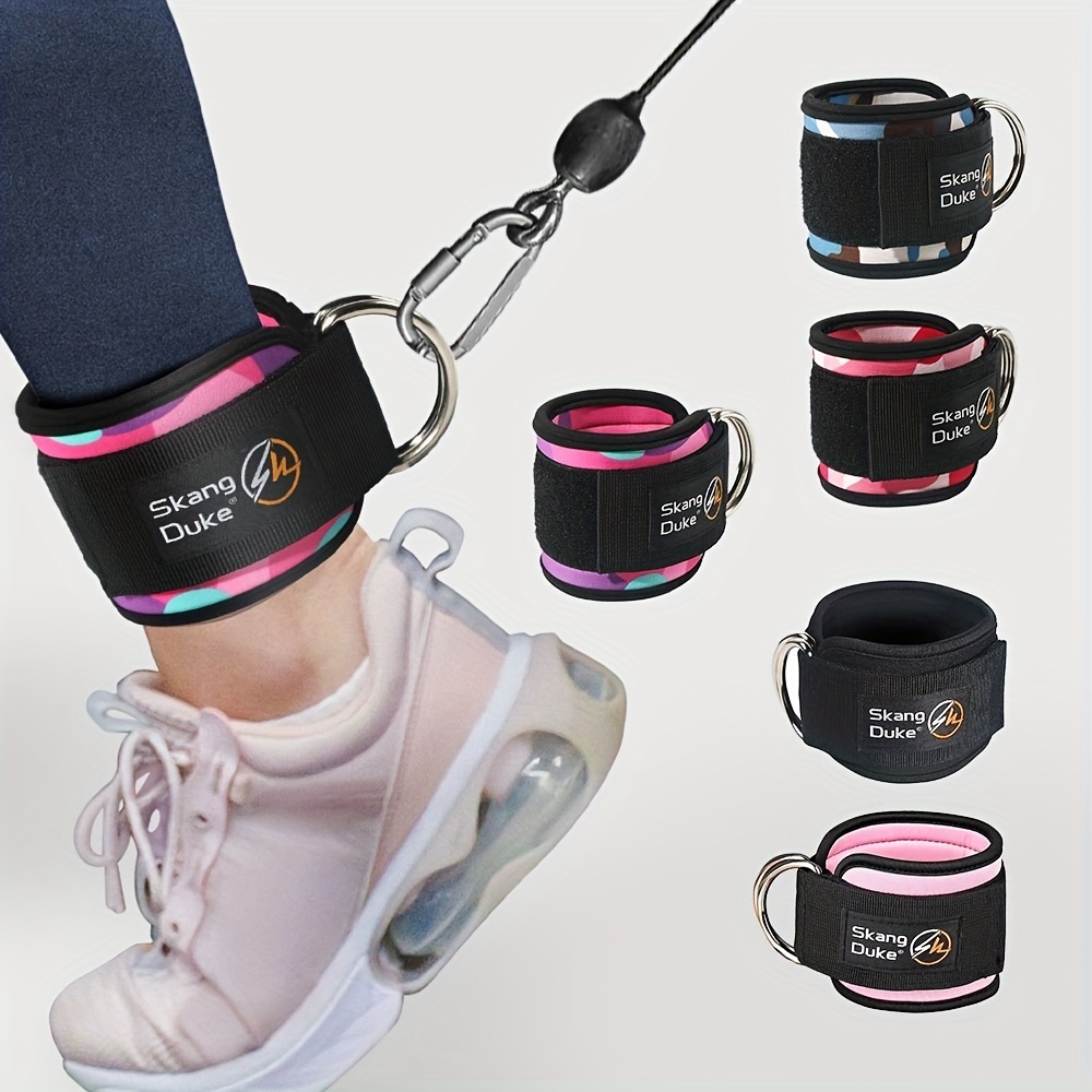 Fitness Ankle Straps Padded Double D-ring Adjustable Ankle Guard Strap ...