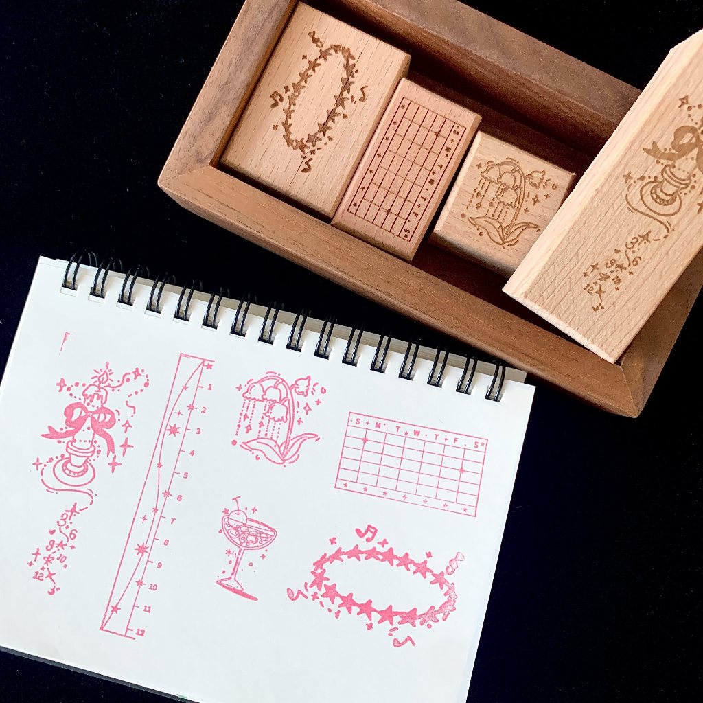 WaKaWaKa Cute Wooden Stamps for Journaling Kawaii Reusable Date Stamp ...