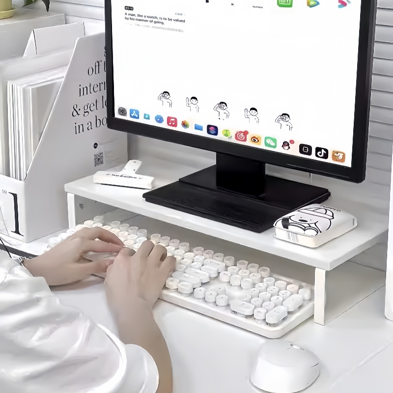 Wooden Monitor Stand Office Computer Monitor Riser Computer Monitor ...