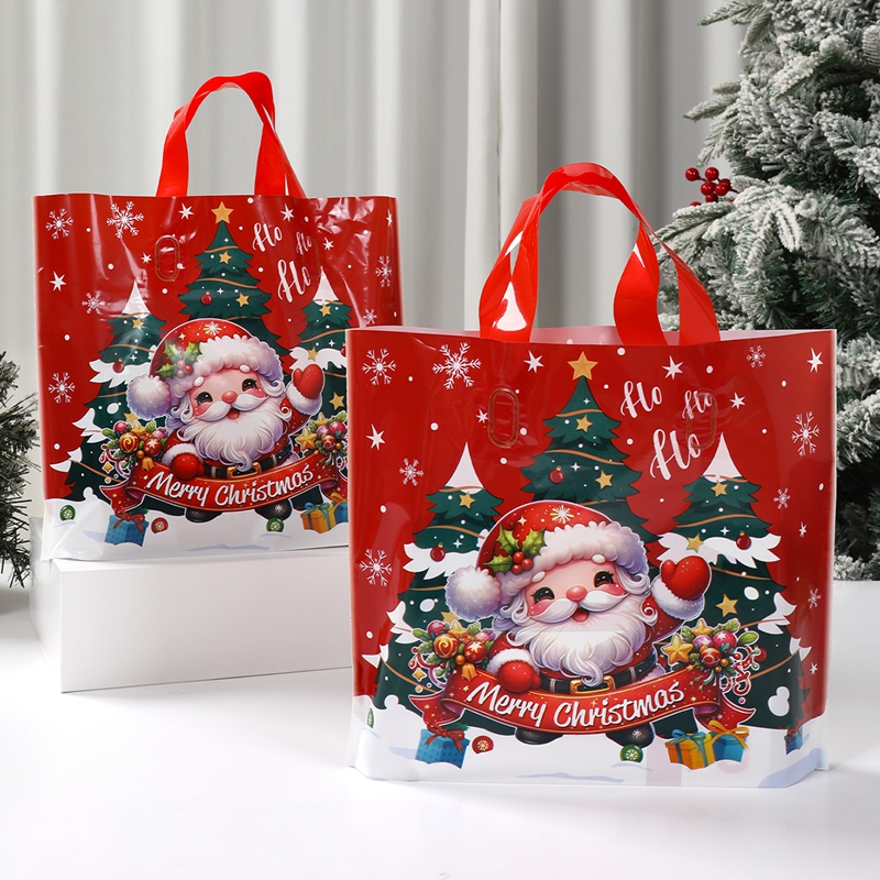 25/50Pcs Santa Claus Christmas Gift Bag Red Green Candy Bag Giveaways ...