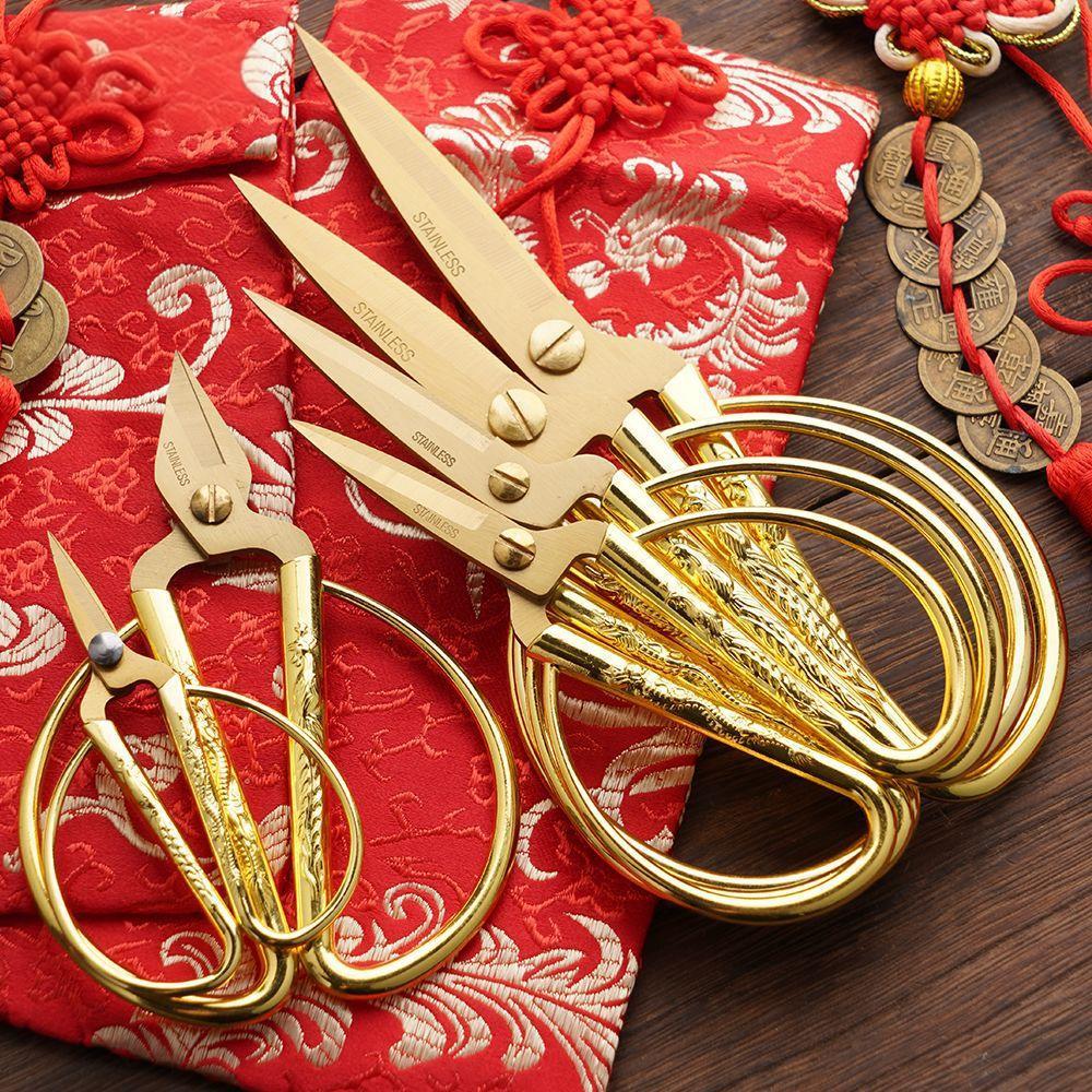 Golden Scissors Ribbon Cutting Scissors Wedding Scissors Stainless ...