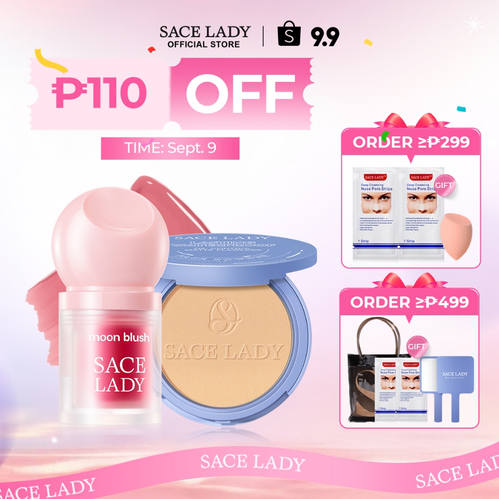 SACE LADY Face Beauty Cosmetics Oil Control Face Powder + Lasting Water ...
