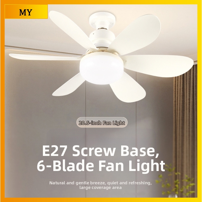E27 Smart Fan Light 40W Wireless Remote Control Led Ceiling Fan Lamp 6 ...