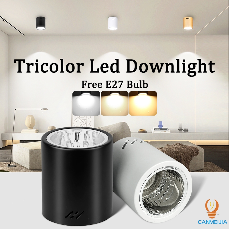 Replaceable E27 Bulb Downlight Tri-color Led Pin Lights Spot Light ...