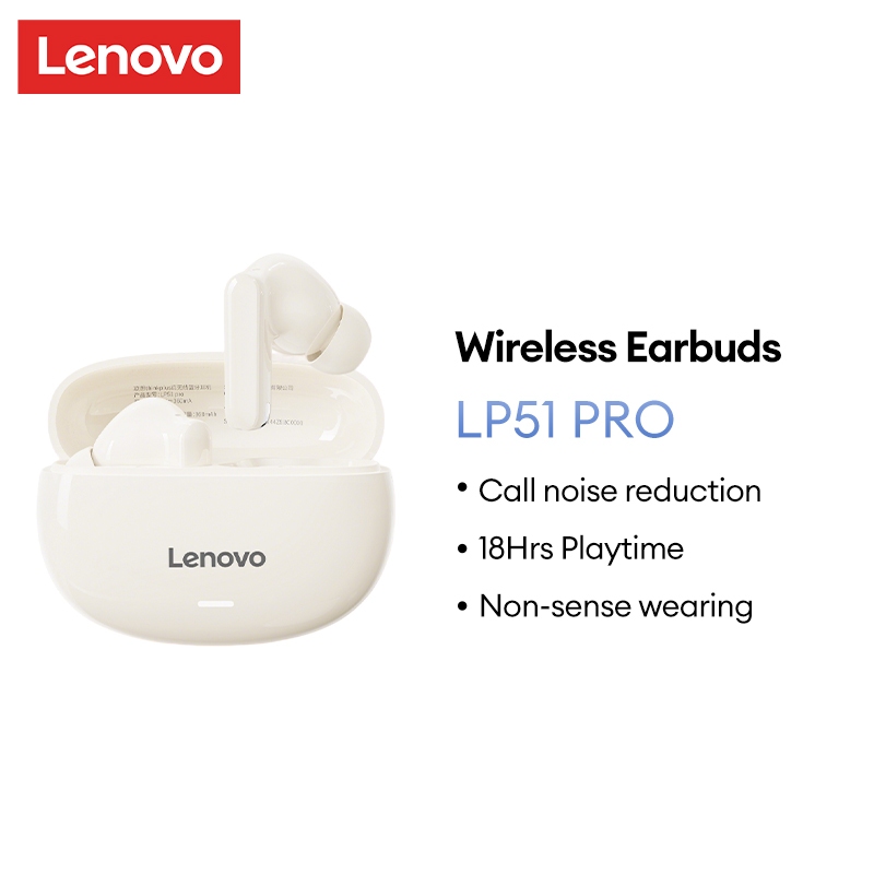 Lenovo LP51 pro Bluetooth 5.4 Wireless Earbuds Single Microphone Call Noise Reduction Open ...