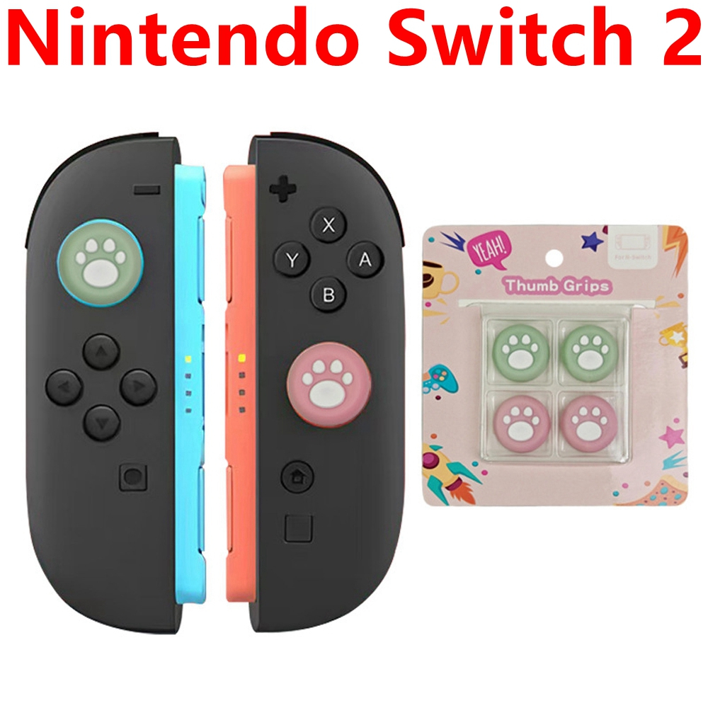 4-PCS Silicone Joystick Caps for Nintendo Switch 2 Rubber Button Covers ...