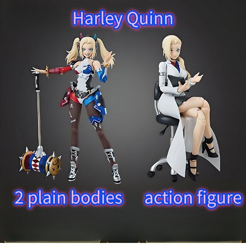 16cm 2/pcs DC Anime Harley Quinn Assembled Model Hands-on Decoration ...