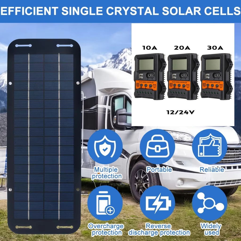 12V Solar Panel Kits IP65 Waterproof Solar Trickle Chargers with 10A ...