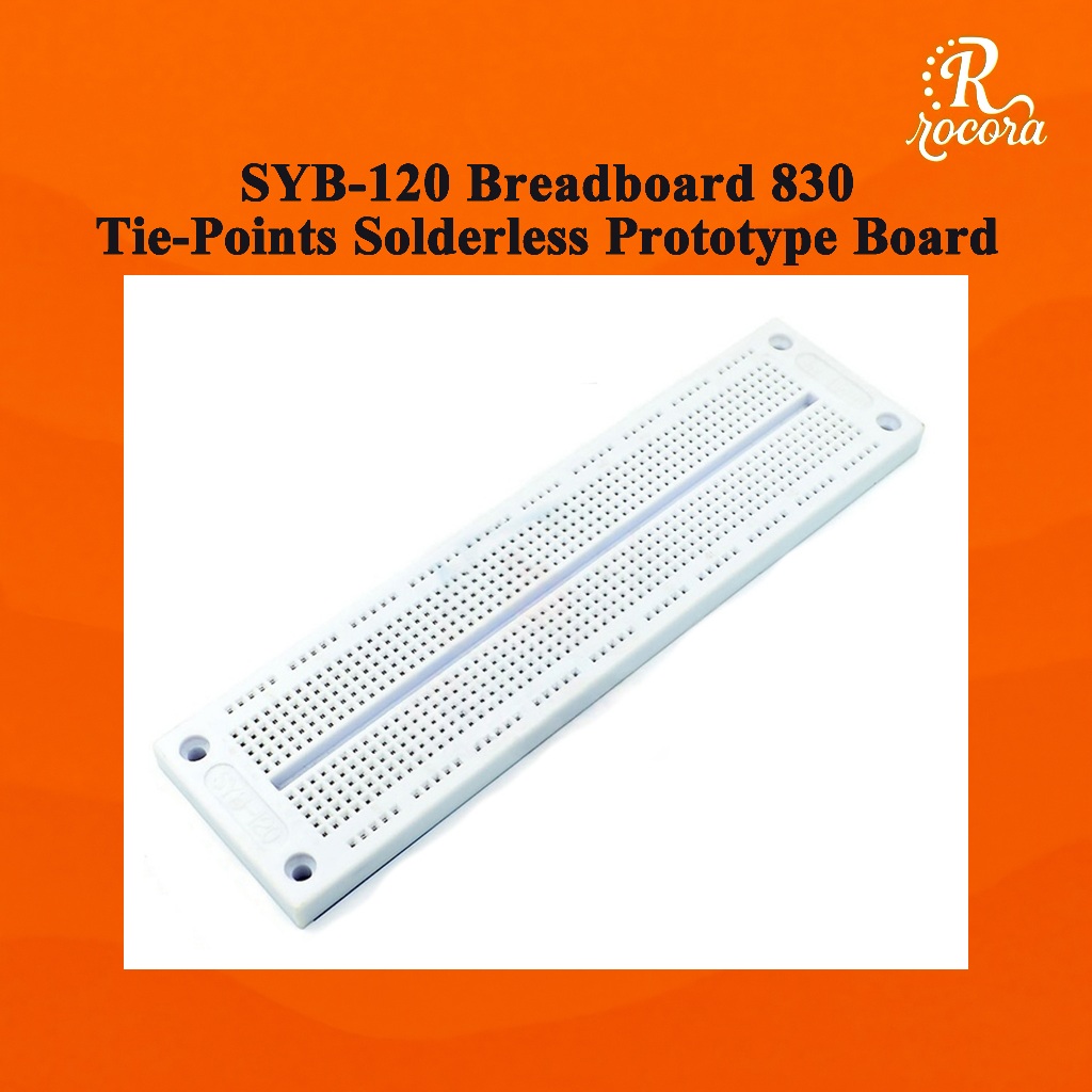 SYB-120 Breadboard 830 Tie-Points Solderless Prototype Board White 177× ...