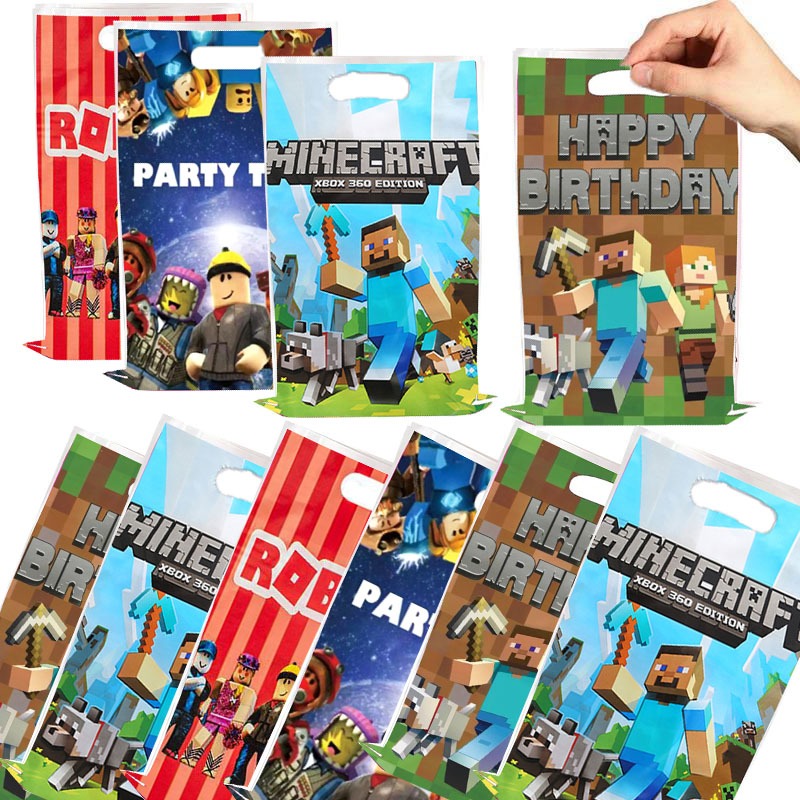 40pcs Game Roblox Minecraft Theme Party Favor Bags - Disposable Candy ...