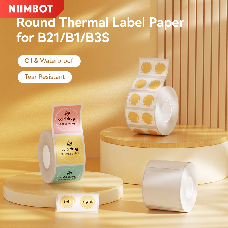 Niimbot B1/B21/B21_Pro/B3S/B31 Solid Color Label Sticker Waterproof Oil ...