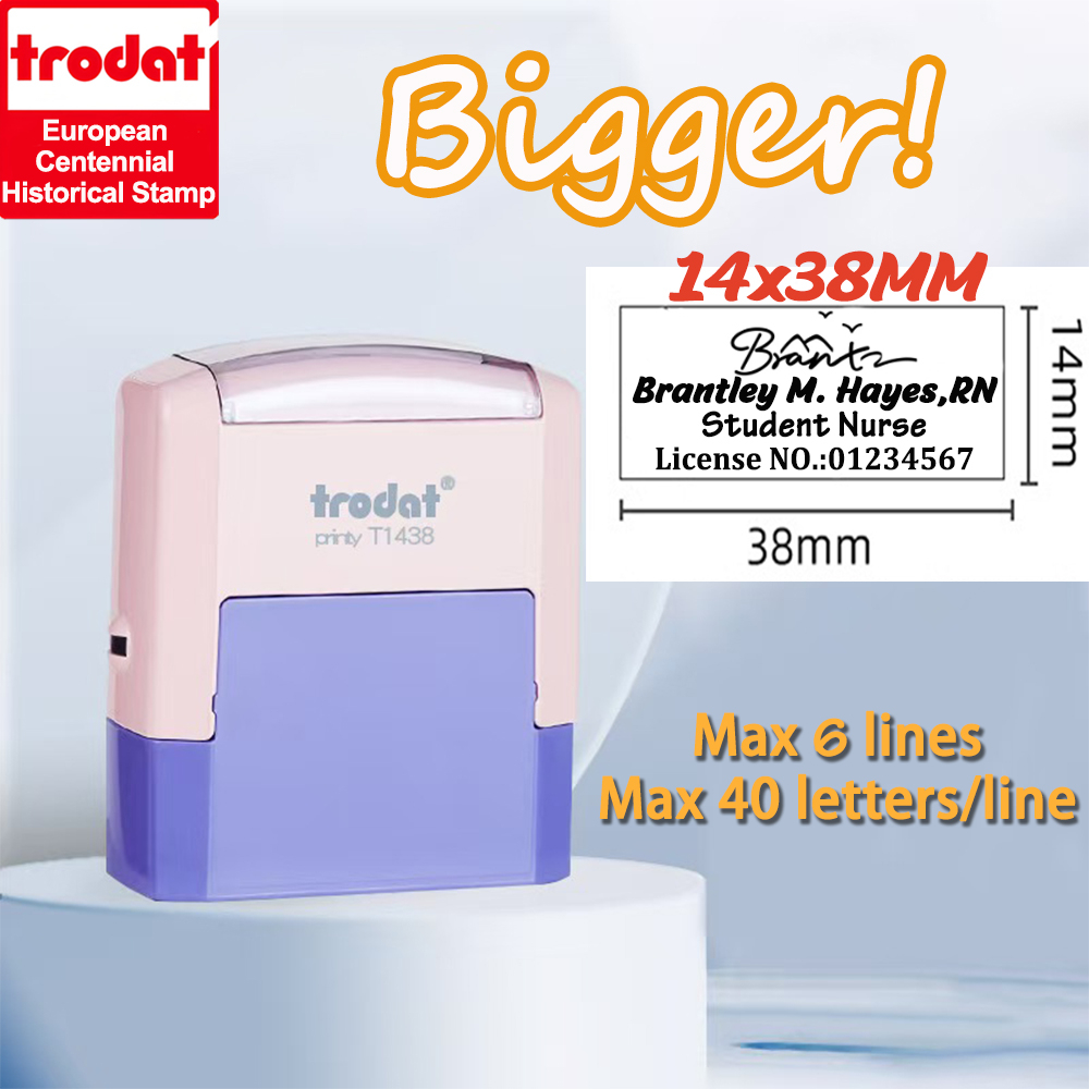 Trodat T1438 Self Inking Customized Stamp 【Free key chain】Rubber Stamp ...