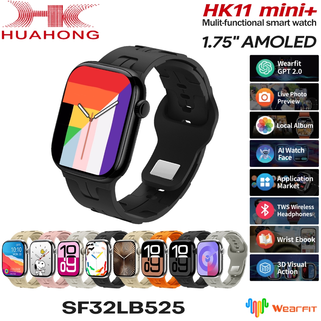 HK11 MIni+ SmartWatch 1.75 Watch 11 ladies AMOLED 2GB ROM intelligent ...