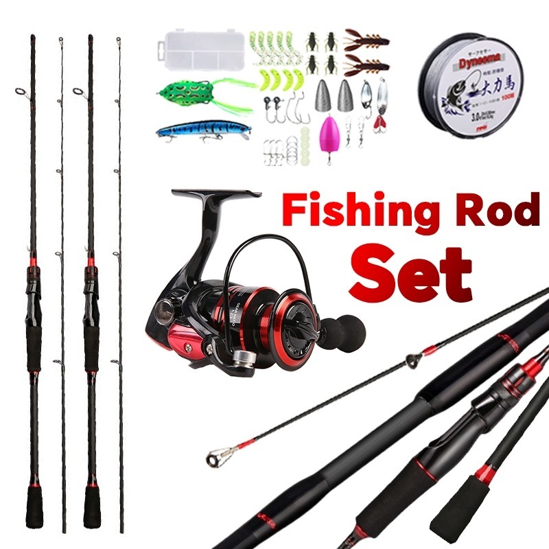 【COD】Fishing Rod Set 1.8/2.1M Spinning Rod 5.2:1 Metal Reel Max Drag ...