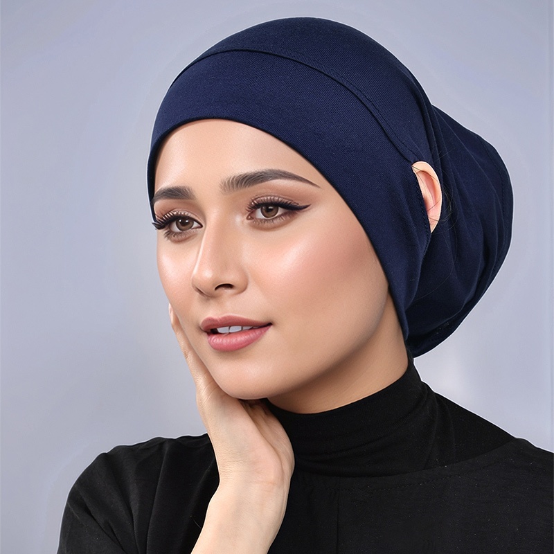 LMLAVEN Solid Color Inner Hijab Jersey Cotton headgear Instant Hijab ...