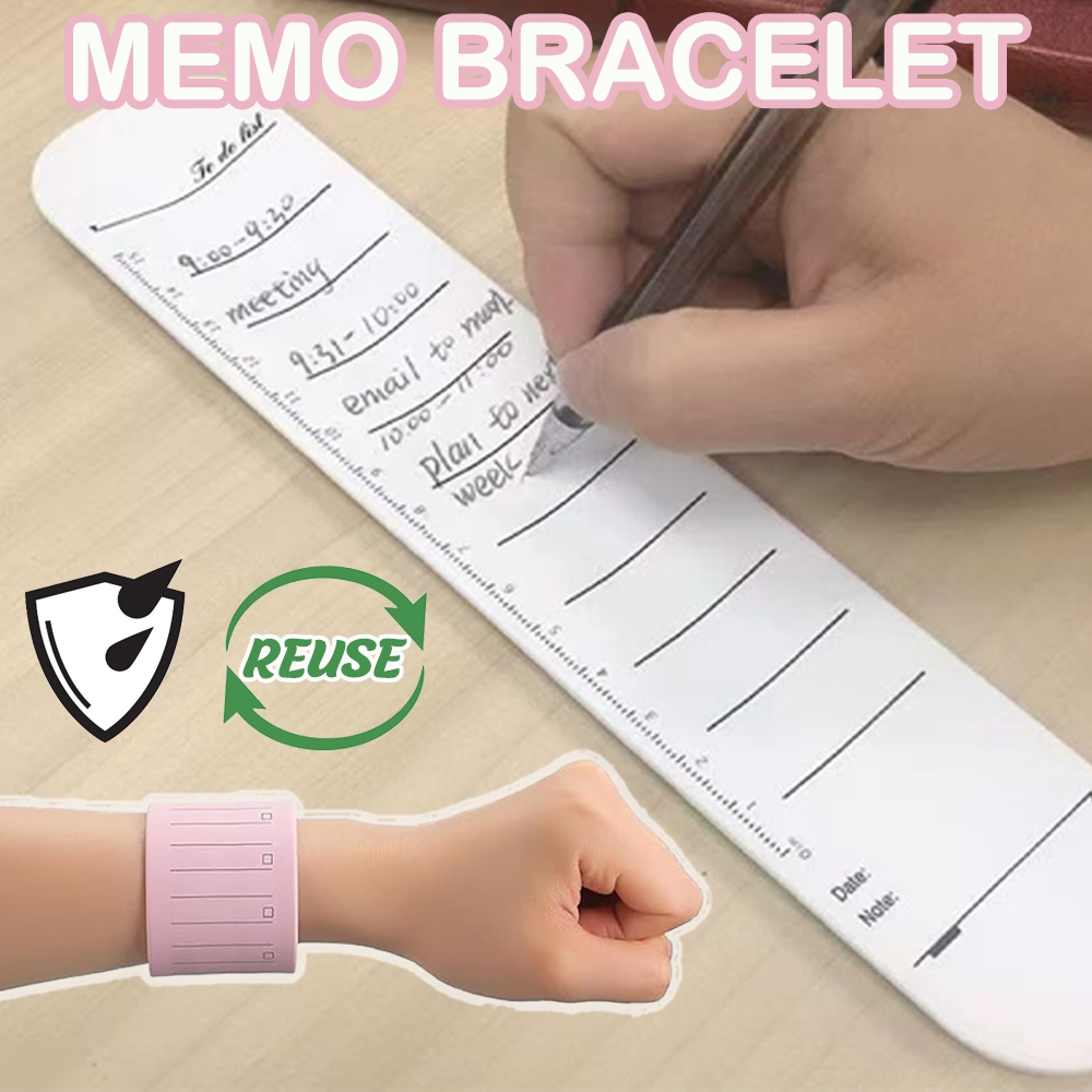 Memo Bracelet Wearable Nurse Notepad Silicone Reminder Strap Reusable ...