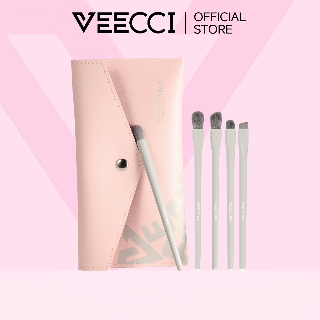 VEECCI Make UP Brush Set With Belt Storage Bag (5 Pcs) | Shopee Philippines