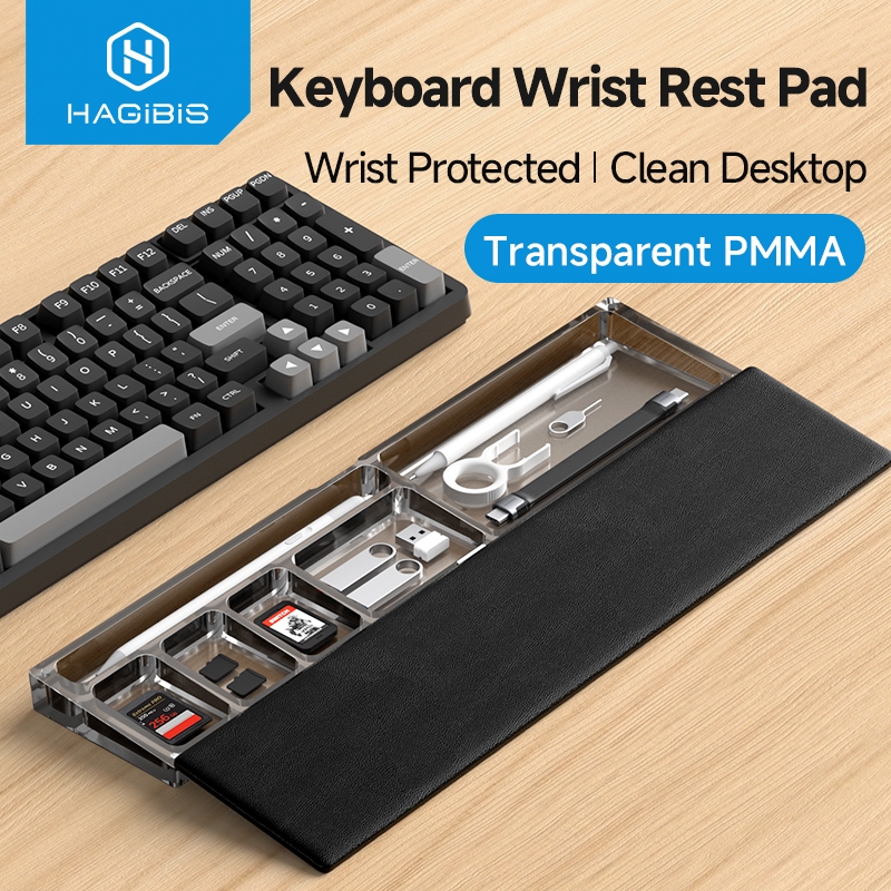 Hagibis Acrylic Magnetic Keyboard Wrist Rest Ergonomic Memory Foam Easy ...