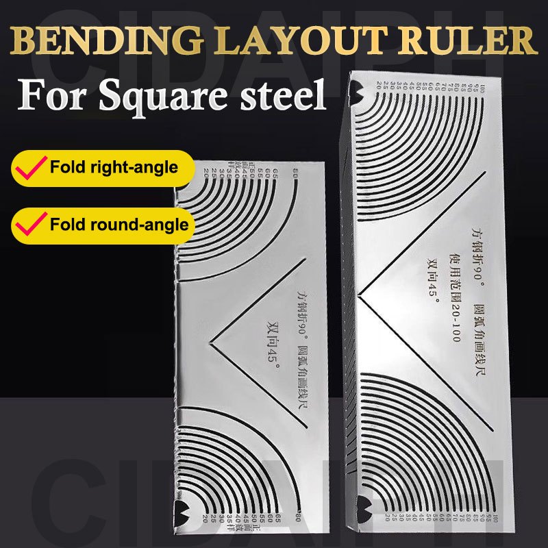 Metal Ruler For Square Tube Rounded Corners Precision Angle & Arc ...