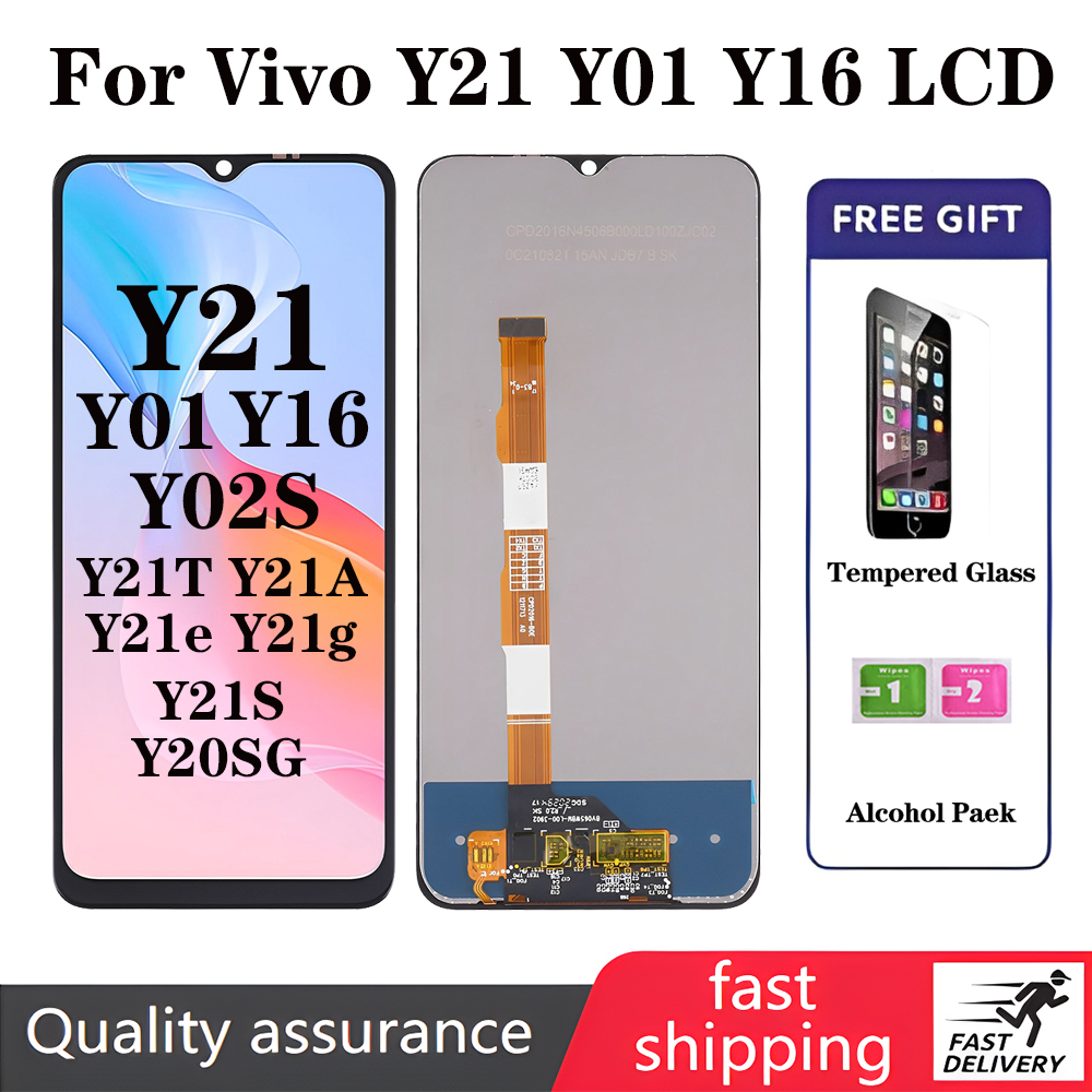 For Vivo Y21 Y01 Y02S Y16 Y21A Y21S Y21T Y21E Y21G Y20SG LCD Digital ...