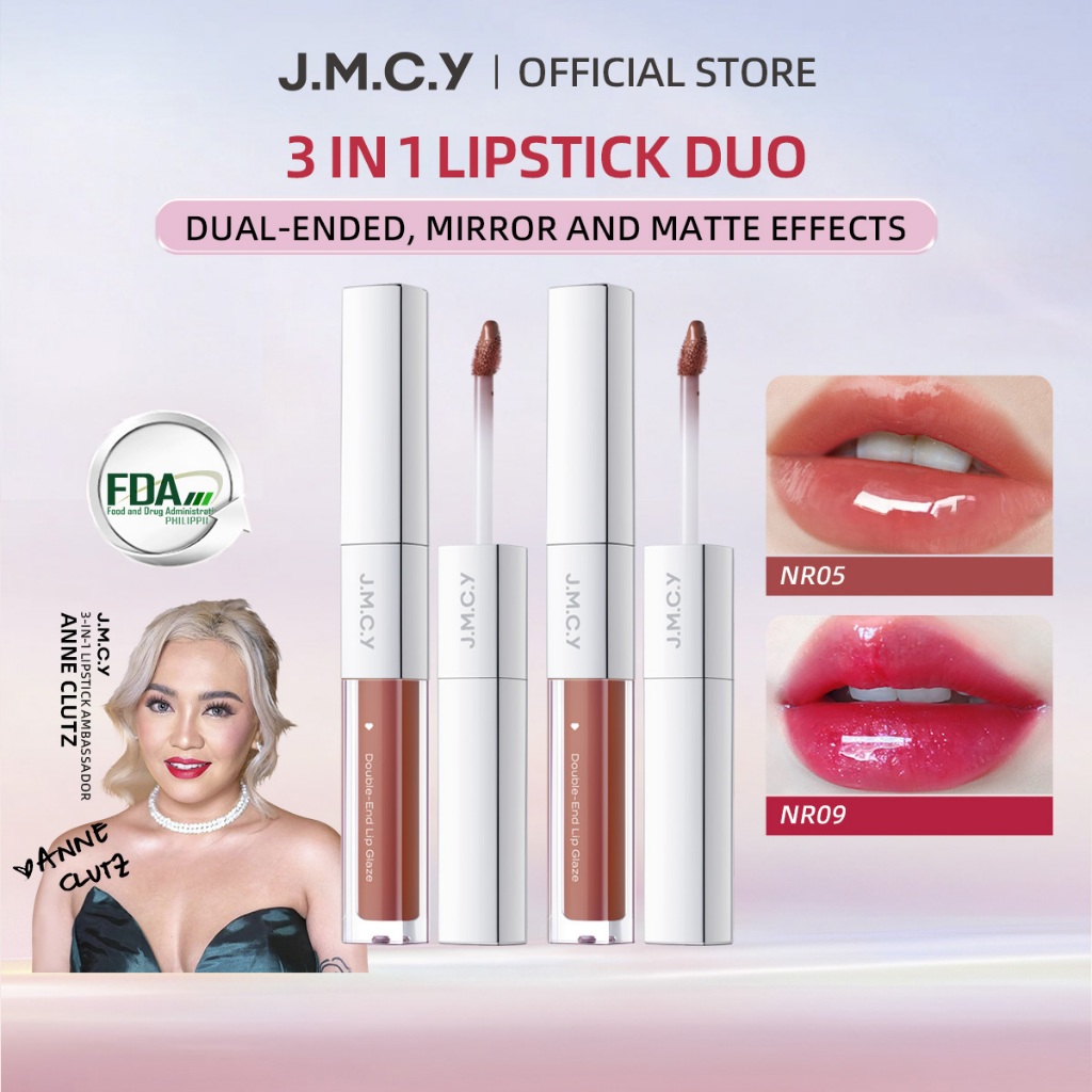 【3 IN 1 Lipstick】JMCY Waterproof Long Lasting Lip Gloss Moisturizing 48 ...