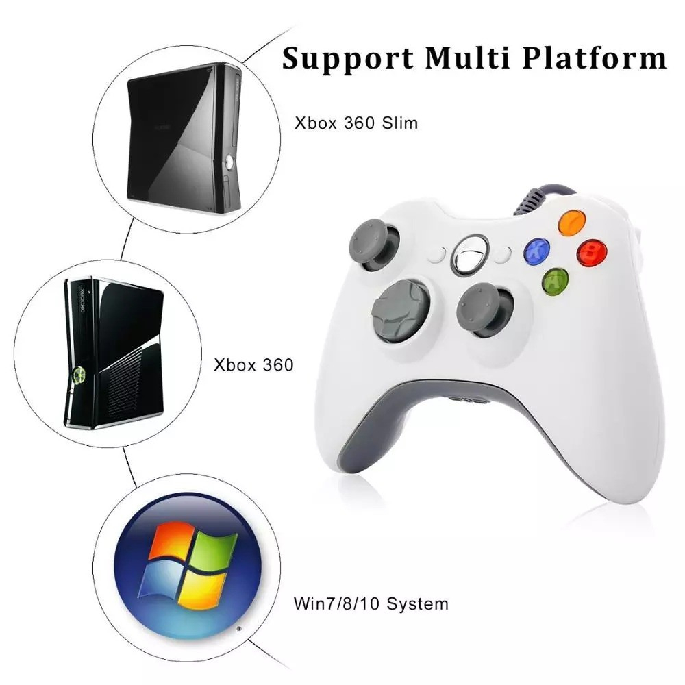 Xbox 360 Wired Gaming Controller for Xbox 360 & PC Game Controller ...