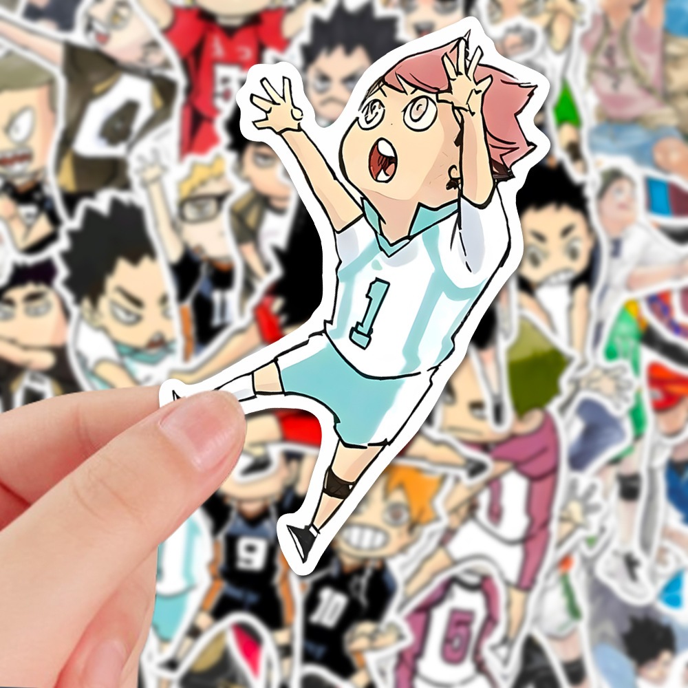 60PCS Funny Chibi Haikyuu Stickers For Kids Anime Cartoon Hand Account ...