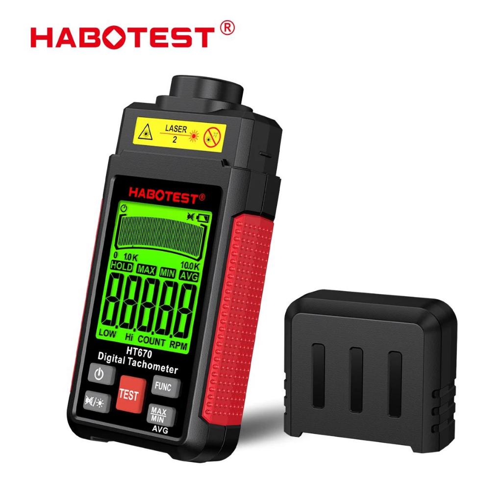 HABOTEST HT670 Digital Laser Tachometer Non-Contact RPM Meter 2.5 ...