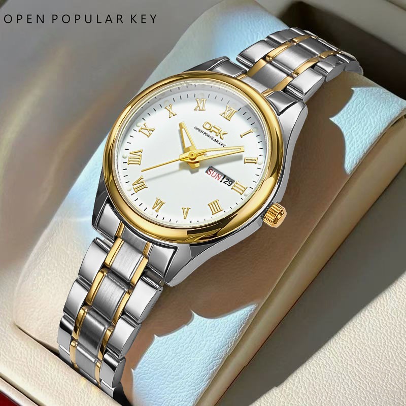 OPK Watch For Women Waterproof Fashion Stainless Steel Luminous Silver ...