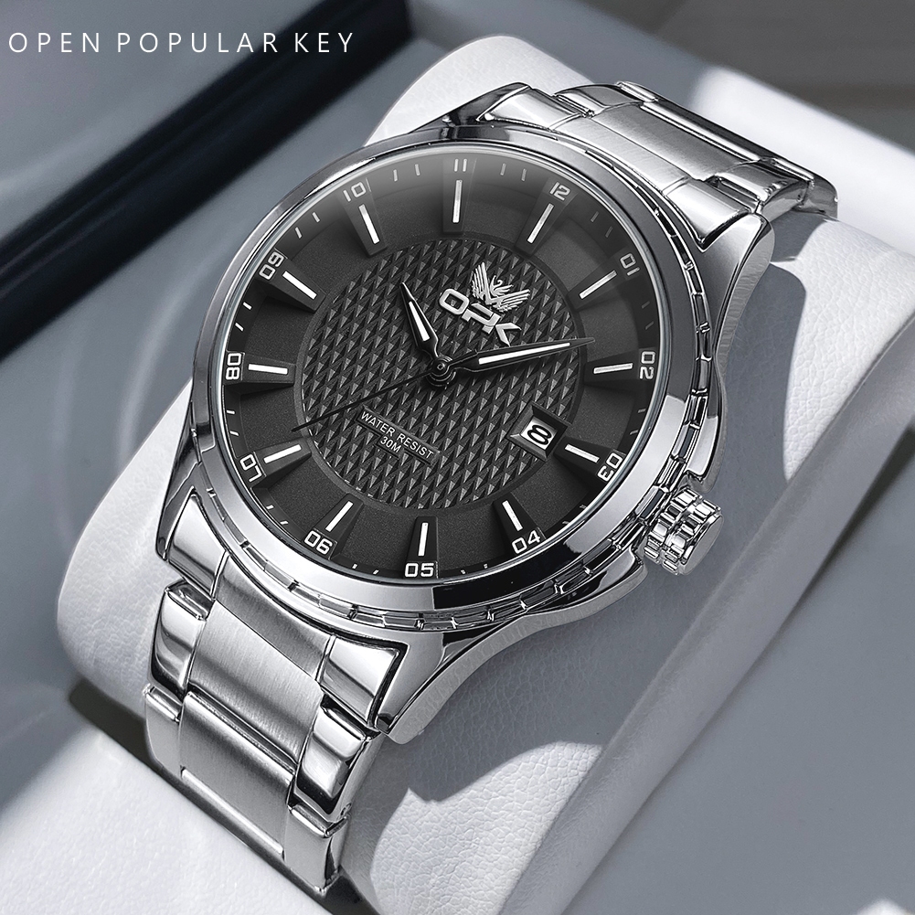 OPK Watch For Men Waterproof Original Stainless Steel Quartz Luminous ...