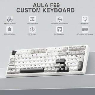 AULA F99 Mechanical Keyboard Customized 99 keys The Three Mode ...