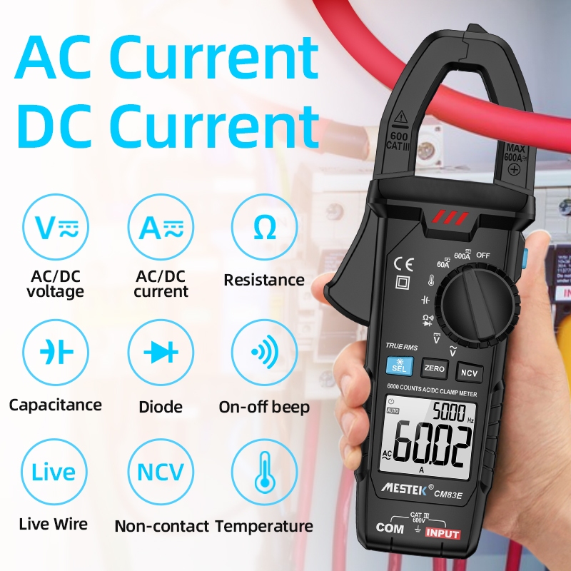 Digital Clamp Meter Multimeter CM83E AC/DC 600A Pliers Ammeter Current ...