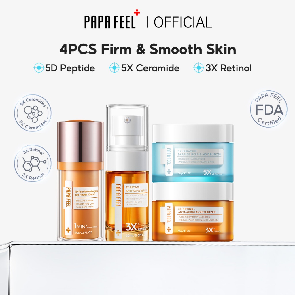 PAPA FEEL【Skin Care Set】5D Peptide Microbiome Eyebag Remover Eye Cream ...