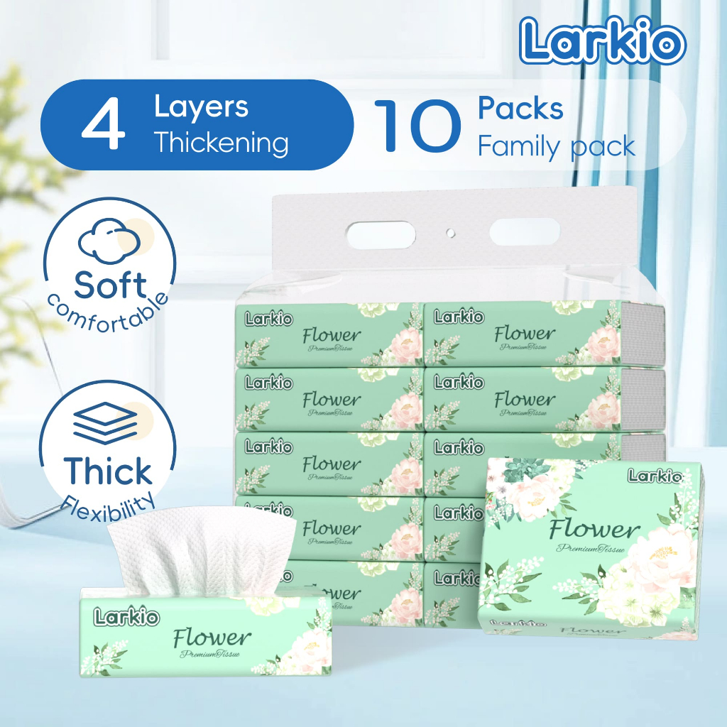 【Larkio】Floral patterned packaging 4ply-10packs Gentle on the skin made ...