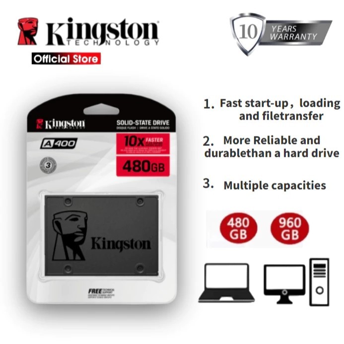 Kingston A400 960GB 480GB SATA3 2.5" Internal SSD Solid State Drive (SA400S37/480G/960G ...