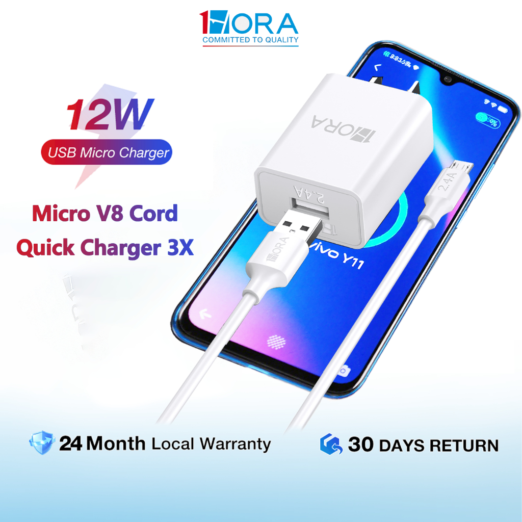 1Hora Android Charger Micro USB V8 with 1m Cord 12W Adapter for Vivo ...