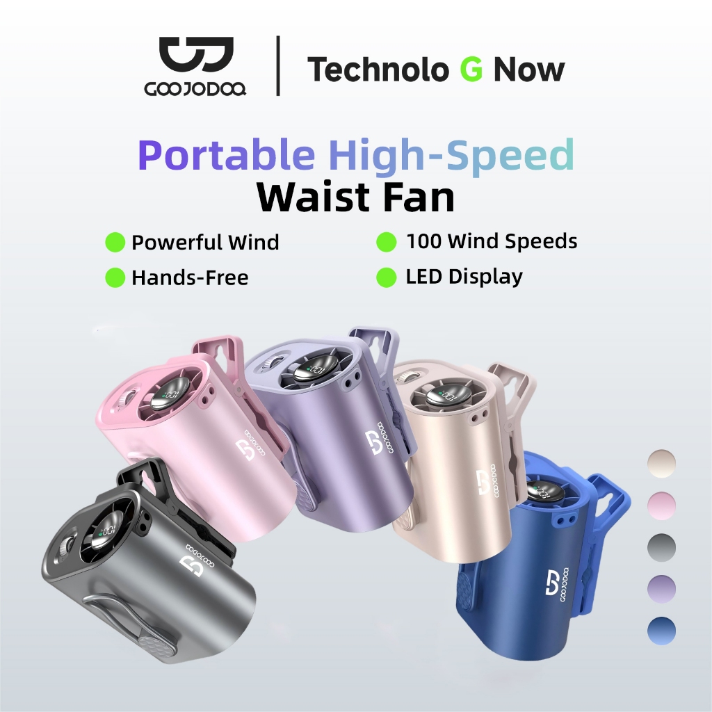 GOOJODOQ 3600mAh Clip-on Waist Fan Mini Portable for Outdoor Cooling ...