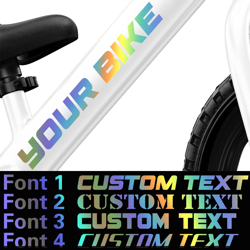 1 Piece Personalized Customized Text Bicycle Sticker Bicycle Laser ...