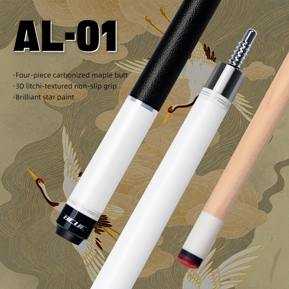 BCUE AL-01 Maple Pool Cue Sticker maple shaft with 12.5mm tip radial ...