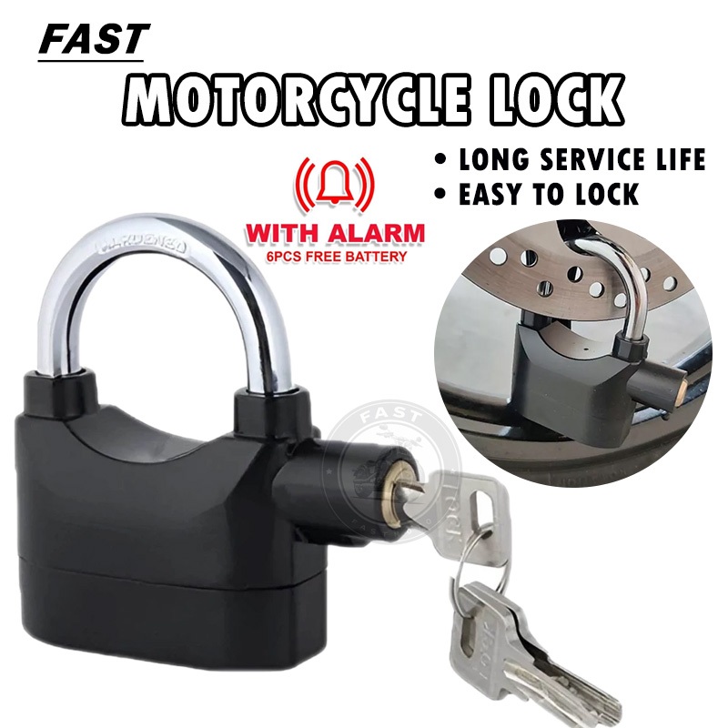 FAST Alarm Lock Padlock Anti-Theft Security With Sound Alarm Battery ...