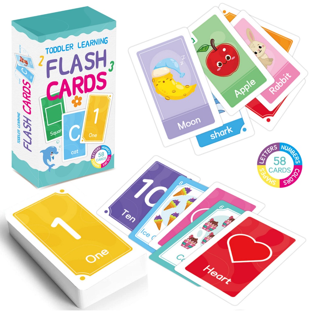 Children Early Education Flash Cards Cards for Learning Words Shapes ...