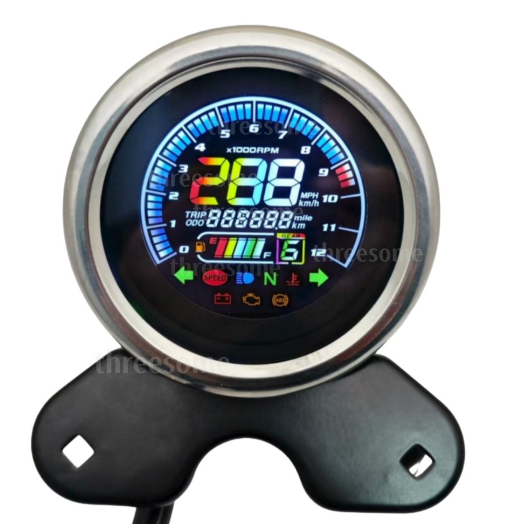 Universal Digital Motorcycle Odometer Speedometer Tachometer Meter ...