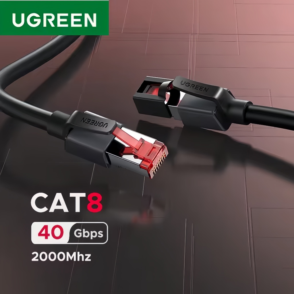 UGREEN CAT8 Ethernet Cable Gaming 40Gbps 2000Mhz Network Cord RJ45 Lan ...